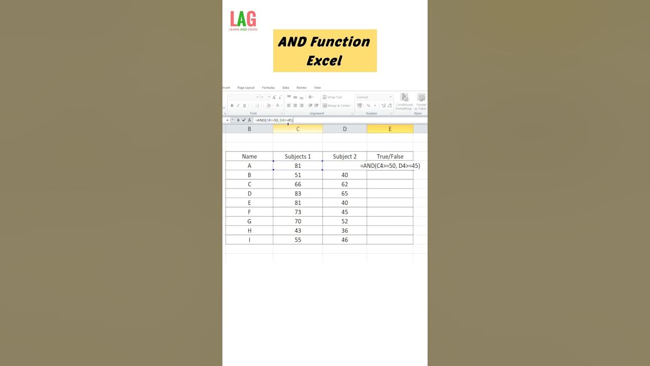 AND Function | Excel - YouTube