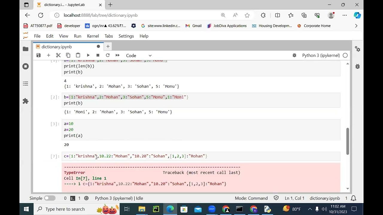 Python dictionary datatype Part 1 - YouTube