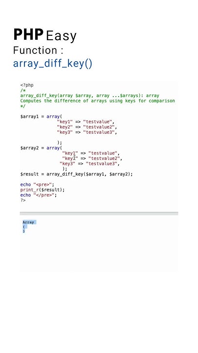 array_diff_key php function - YouTube array_diff_key php function - YouTube