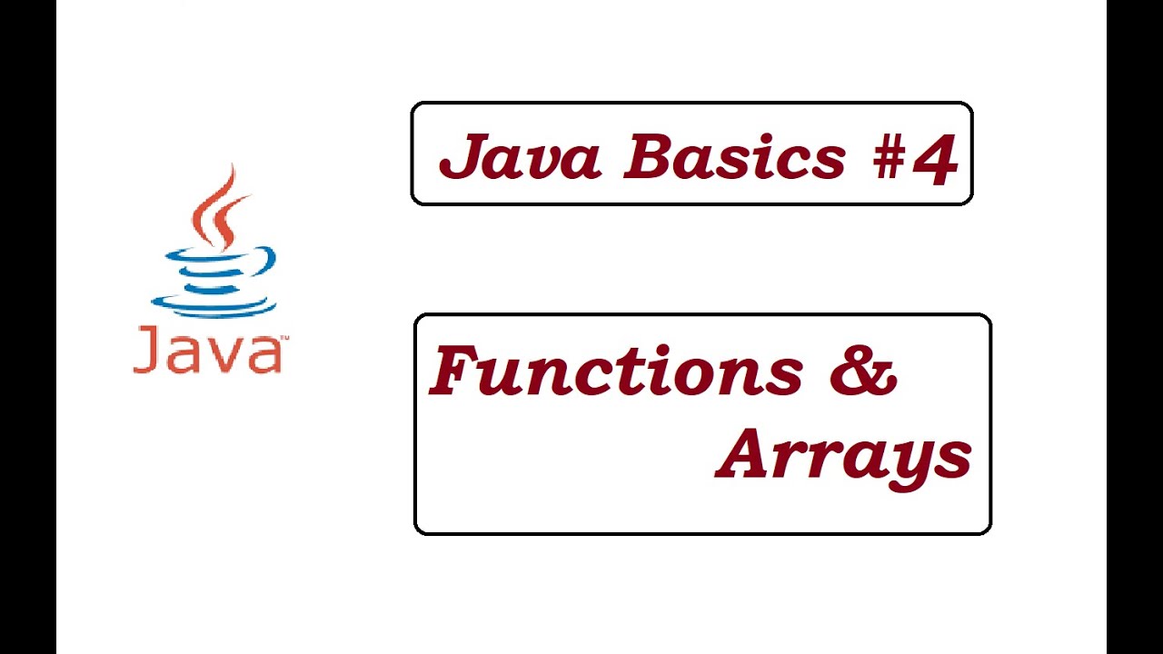Java Basics 4 Functions And Arrays Telugu Youtube 8140