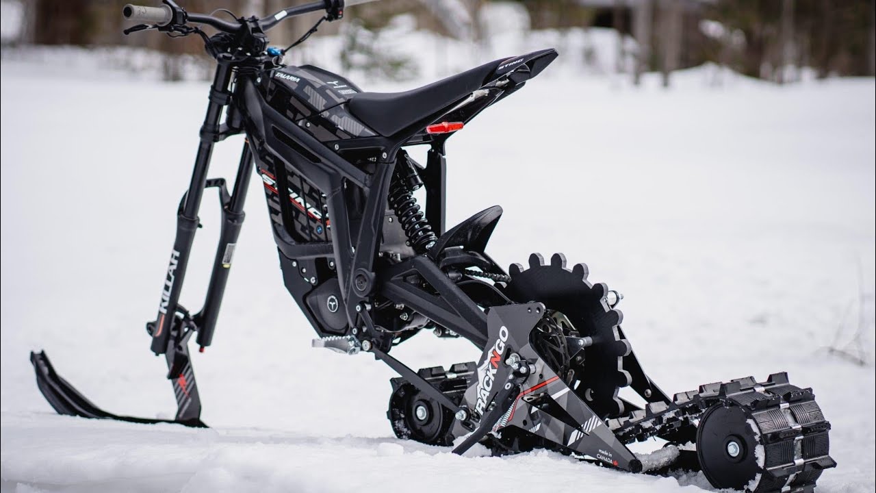 Talaria snow electric bike (snow kit) first ride - YouTube