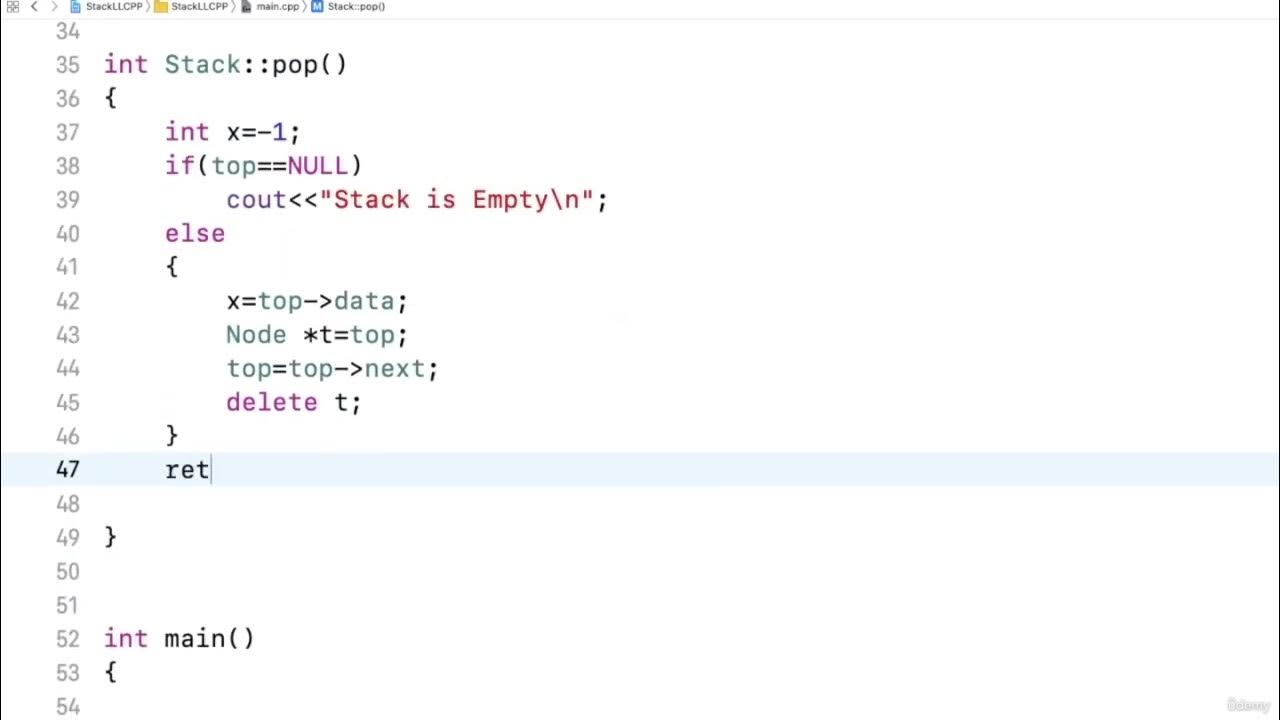 008 Let's Code C++ class for Stack using Linked List - YouTube