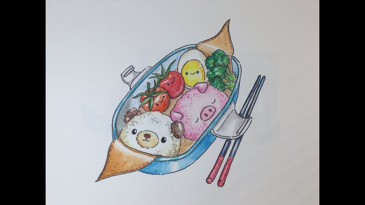 How To Draw Kawaii (かわいい | 可愛い) Bento Box | (Step by Step Easy) - YouTube