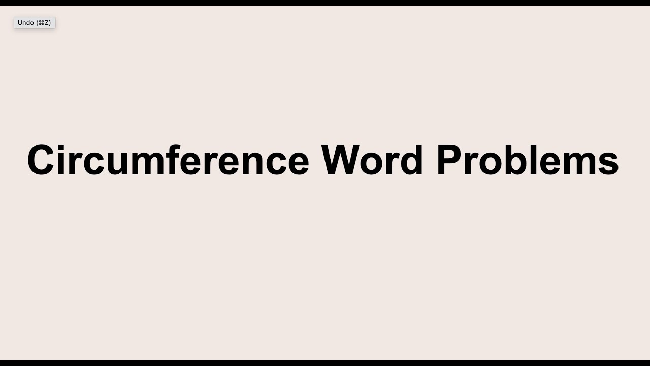 Circumference Word Problems - YouTube
