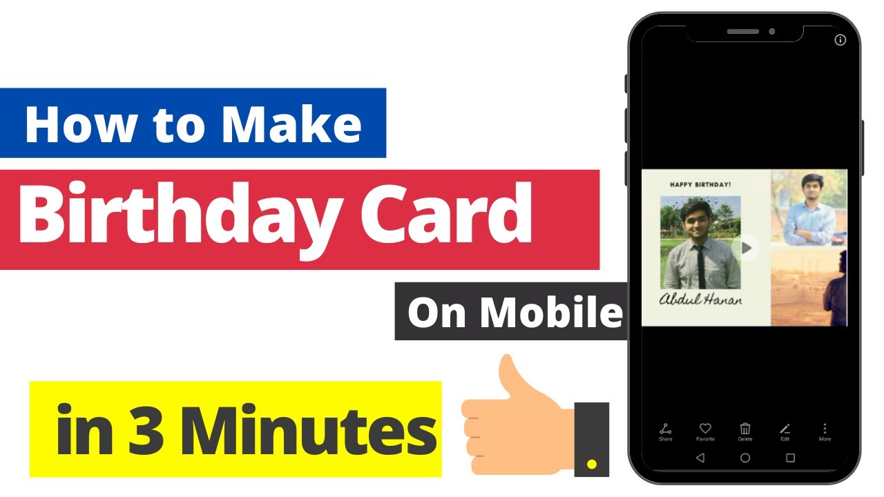 How to Make Birthday Card on Mobile in 3 Minutes | Super Easy Method ...
