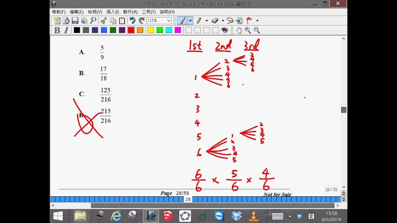 F.5 Math Module 1 Tutorial - Core Ch.10 Probability 6-3-2014 Part II ...