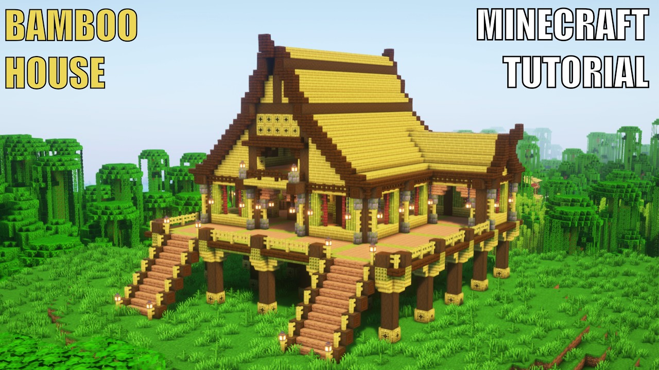 Minecraft How to Build Bamboo House Tutorial - YouTube