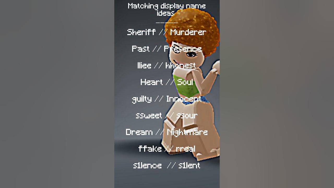 Roblox Matching Display Name Ideas !! - YouTube
