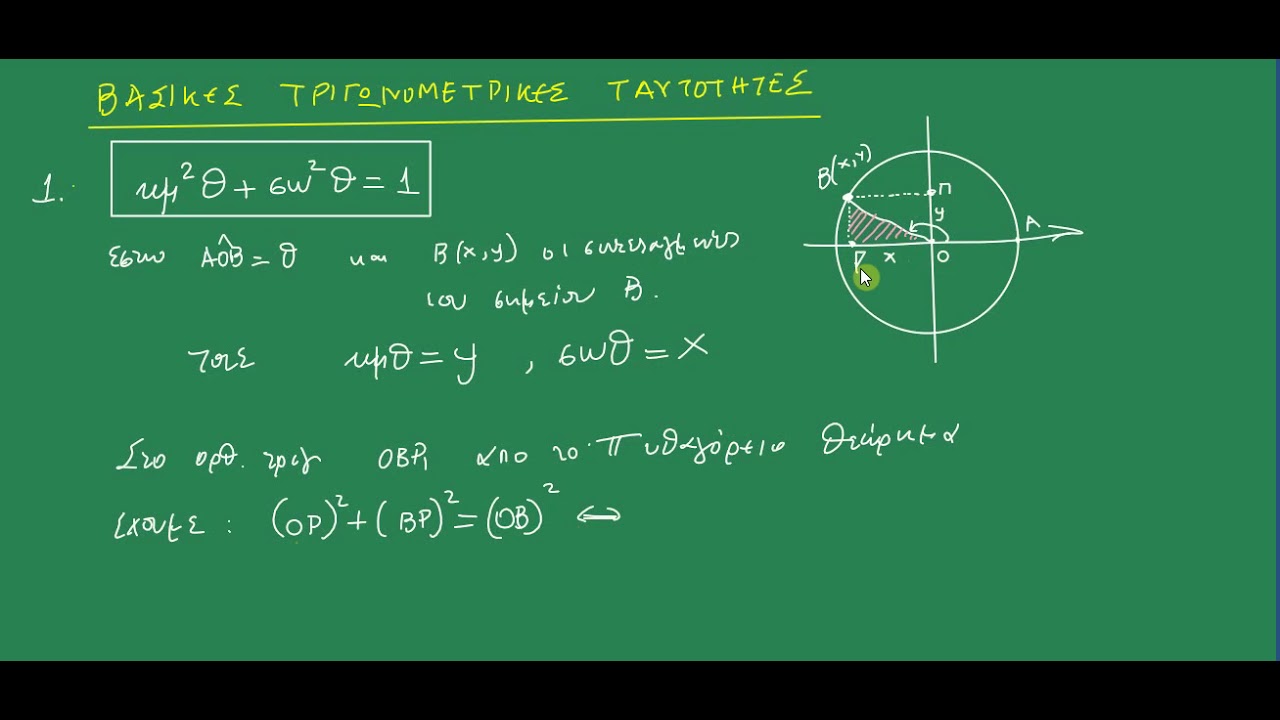 ΑΛΓΕΒΡΑ Β' ΛΥΚΕΙΟΥ: 3 2 1 ΤΡΙΓ ΤΑΥΤΟΤΗΤΕΣ Α - YouTube