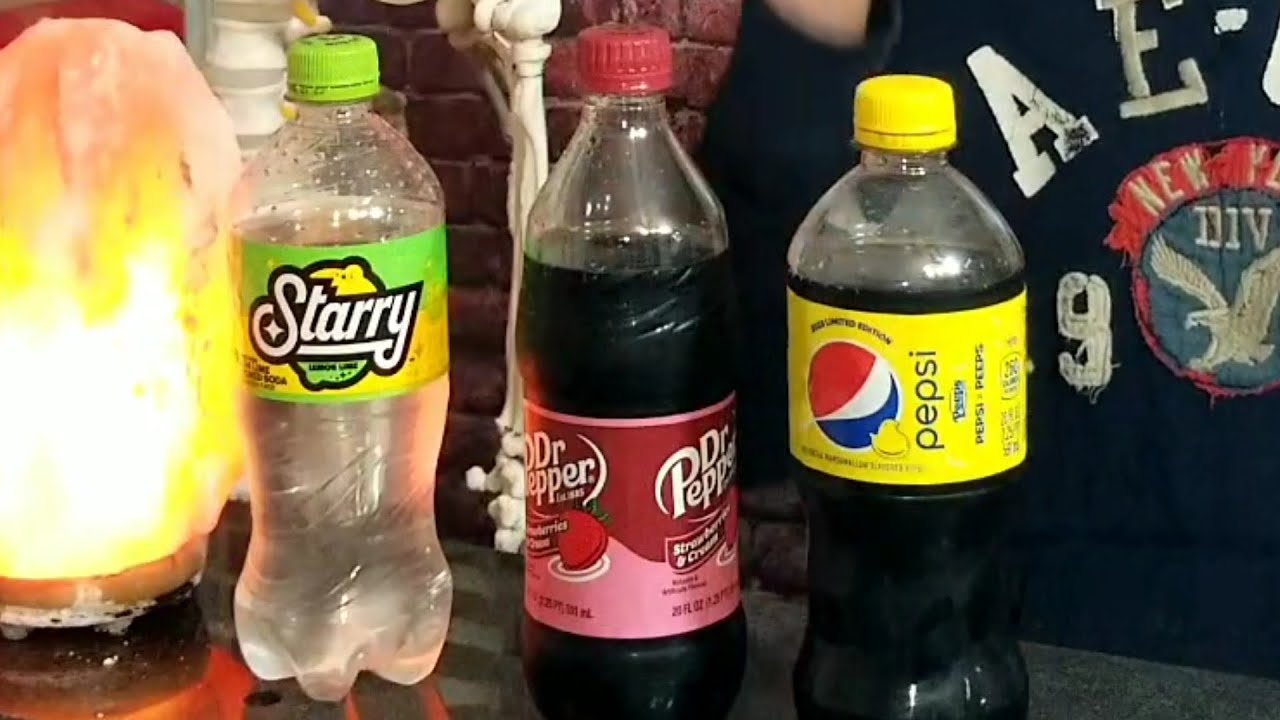 New Pepsi Peeps, Starry, and Strawberry Dr. Pepper taste review - YouTube