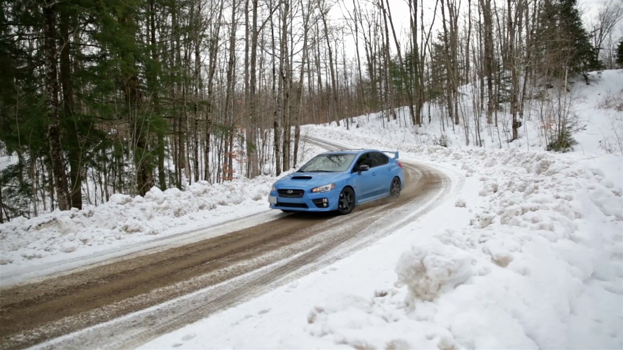 Hyper Blue Subaru WRX STI Winter Driving - YouTube