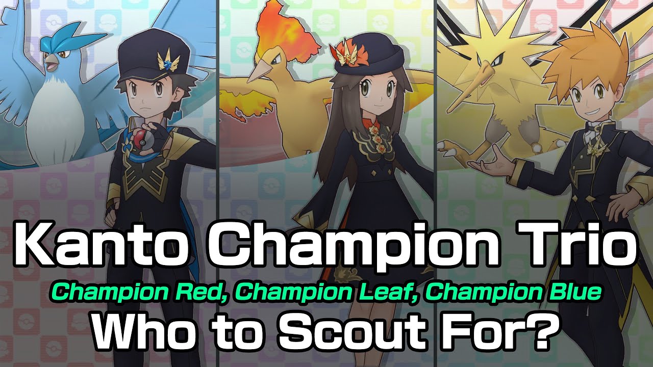 [Pokemon Masters EX] KANTO CHAMPION TRIO: Who to Scout For? - YouTube