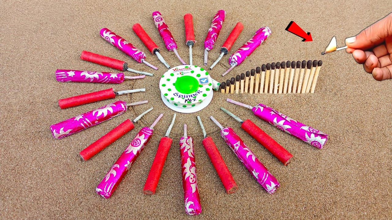Red And Pink Bombs Vs Big Ground Chakkar Experiment | Diwali Crackers ...