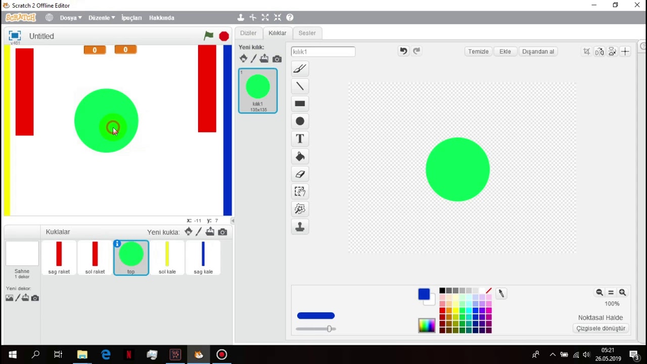 Scratch dersleri 7-Scratch pin pon oyunu 2 - YouTube