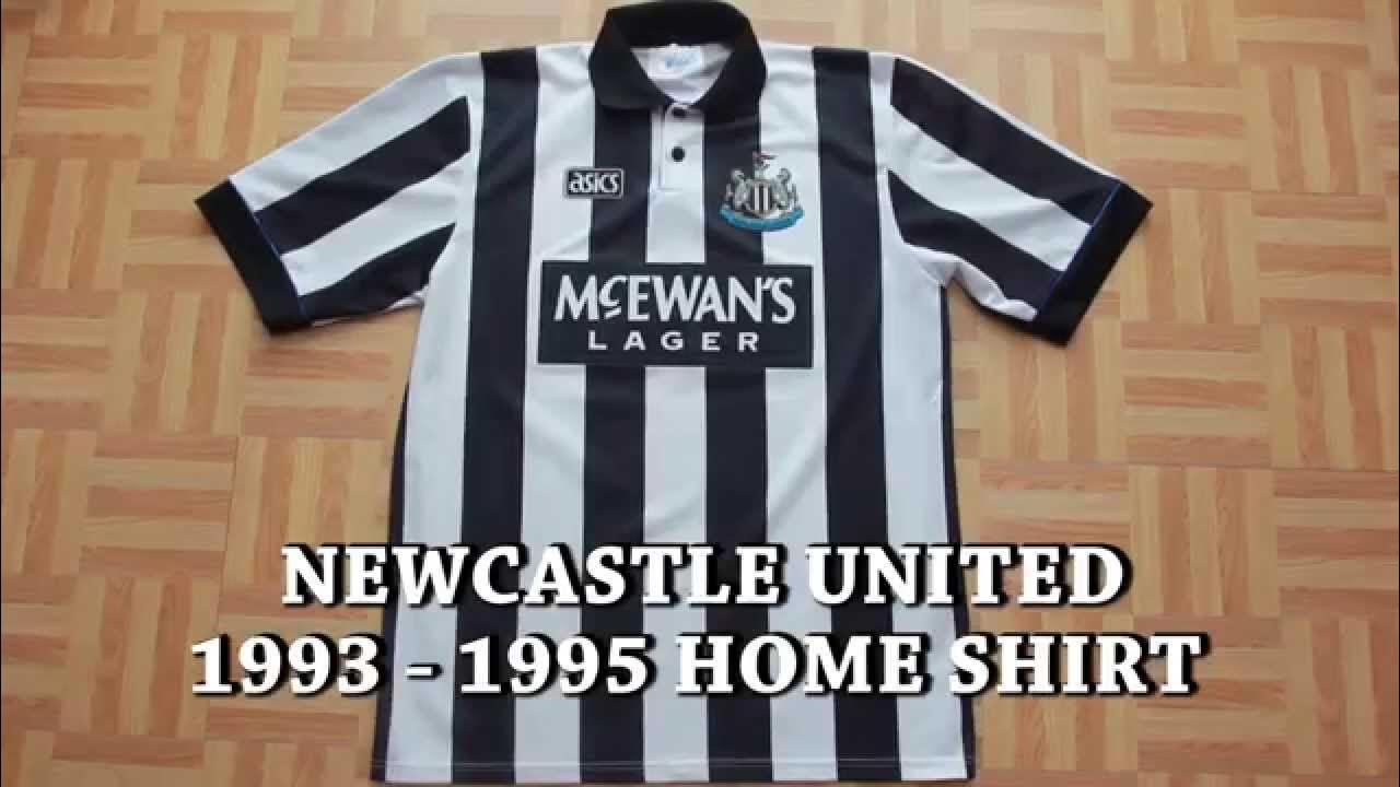 Newcastle United 1993 1995 home Football Shirt ASICS McEwans Lager ...