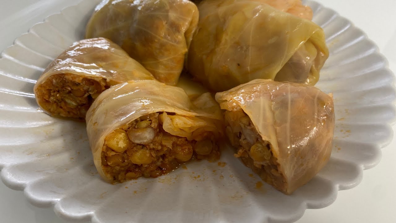Armenian Vegetarian Sour Cabbage Rolls - Pasuts Tolma - YouTube