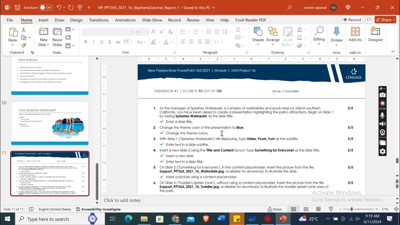 New Perspectives PowerPoint 365/2021 | Module 1: SAM Project 1b # ...