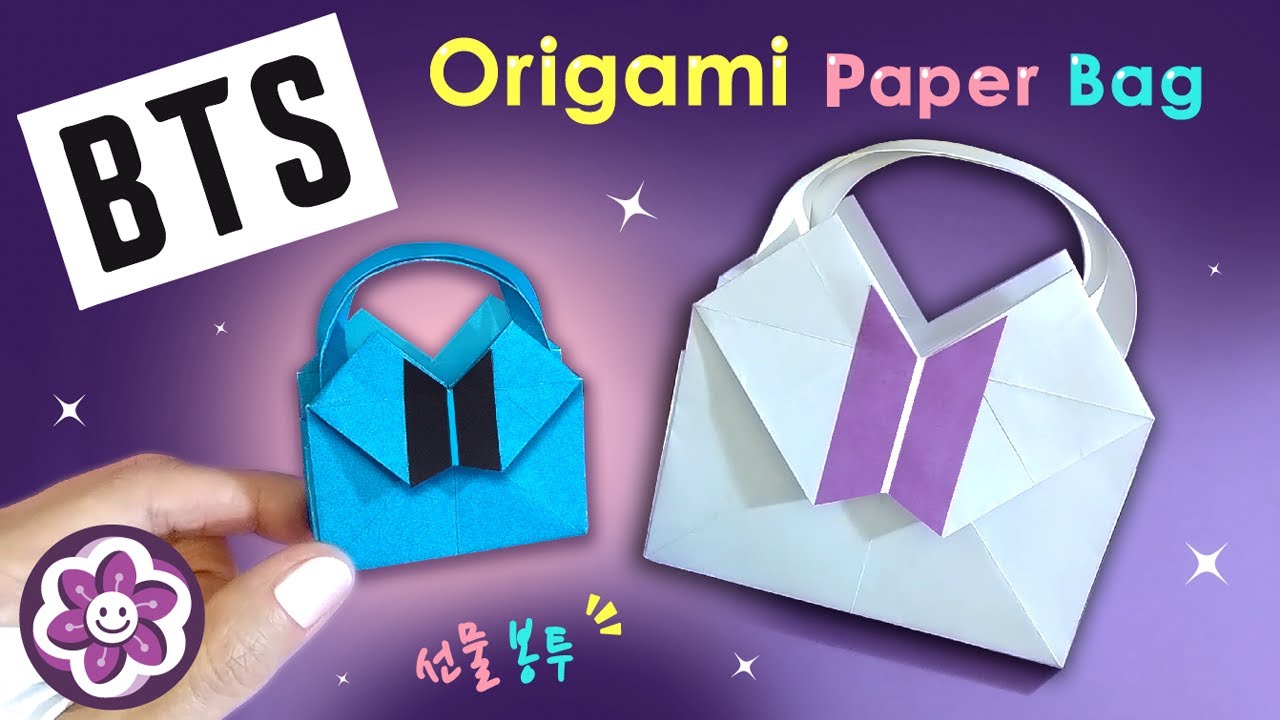 BTS Origami Paper Bag | How to Make Paper Bags with Handles | BTS ...