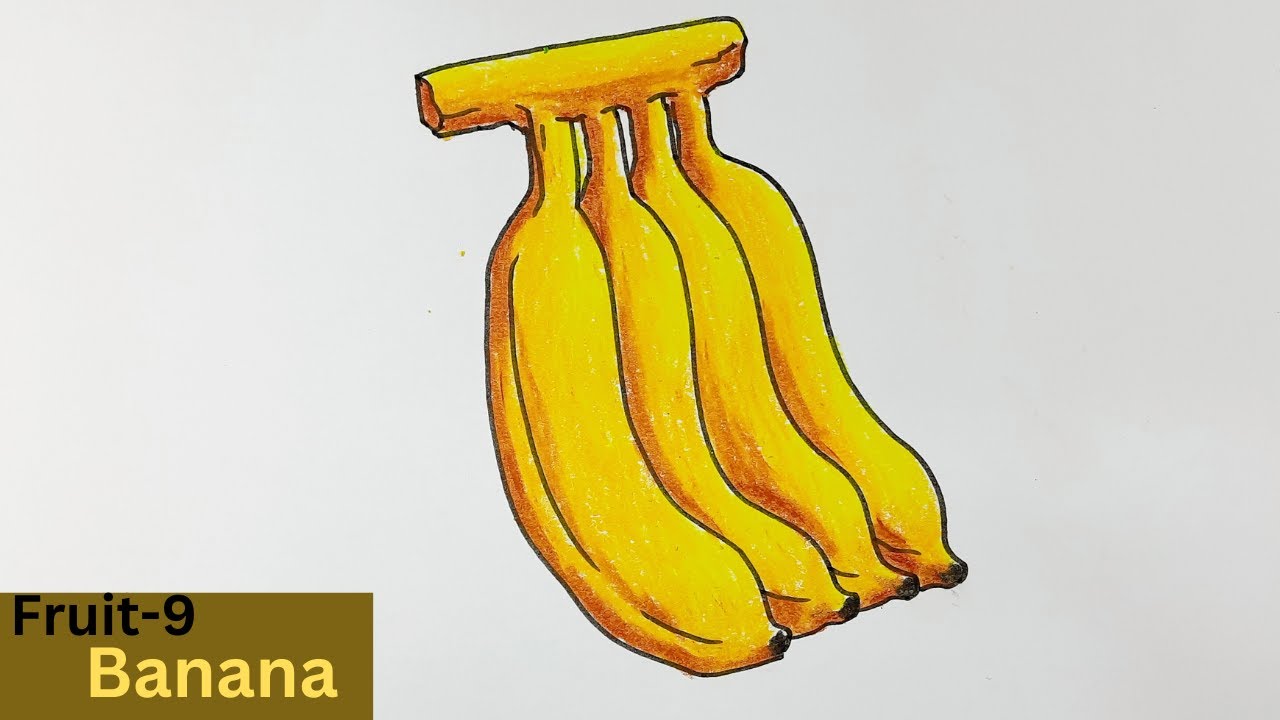 Banana painting/ How to draw banana/ easy fruit drawing tutorial for ...