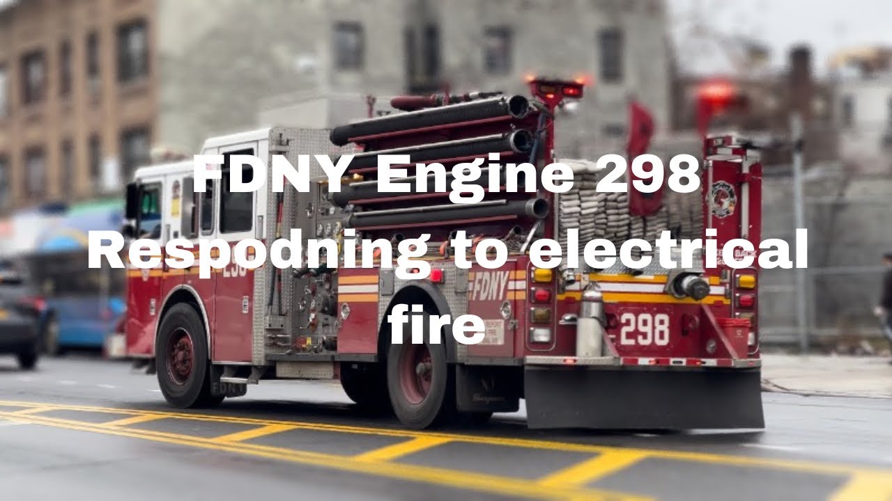 **DUAL SIREN + MODEL 66G** FDNY Engine 298 responding to an electrical ...