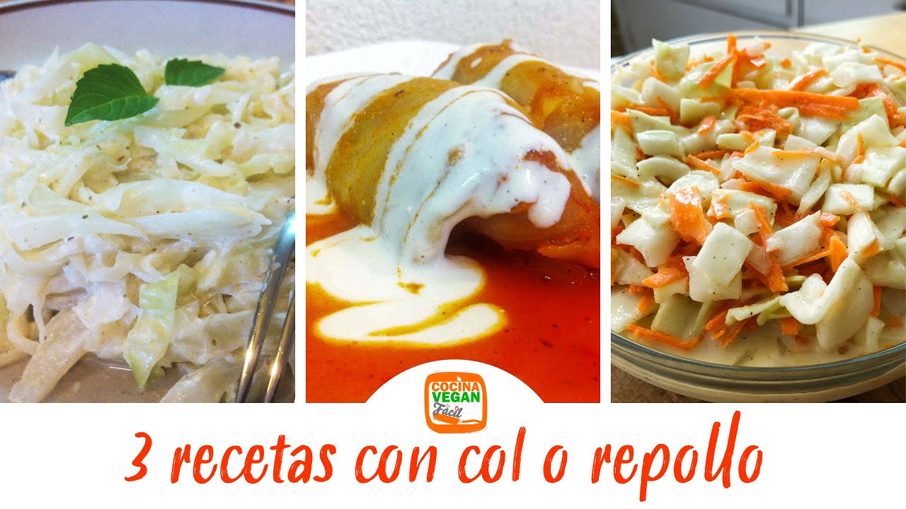 3 recetas con col o repollo - Cocina Vegan Fácil - YouTube