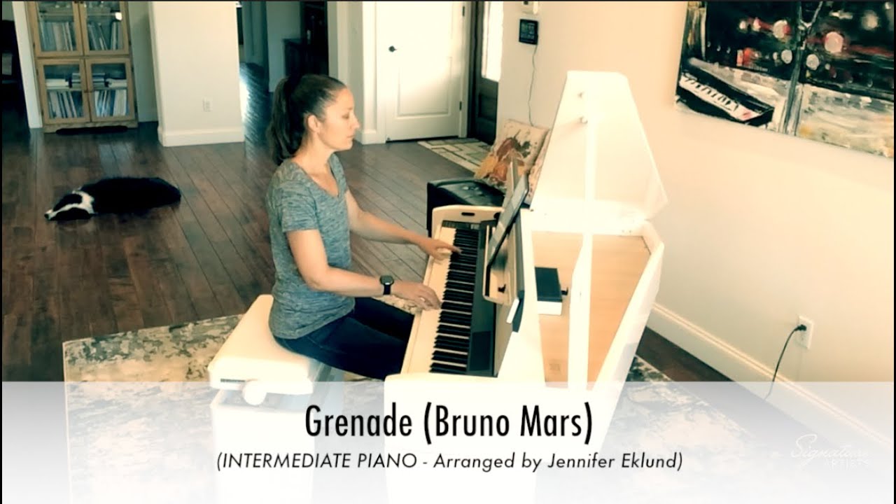 Grenade (Bruno Mars) - Intermediate Piano Sheet Music - YouTube
