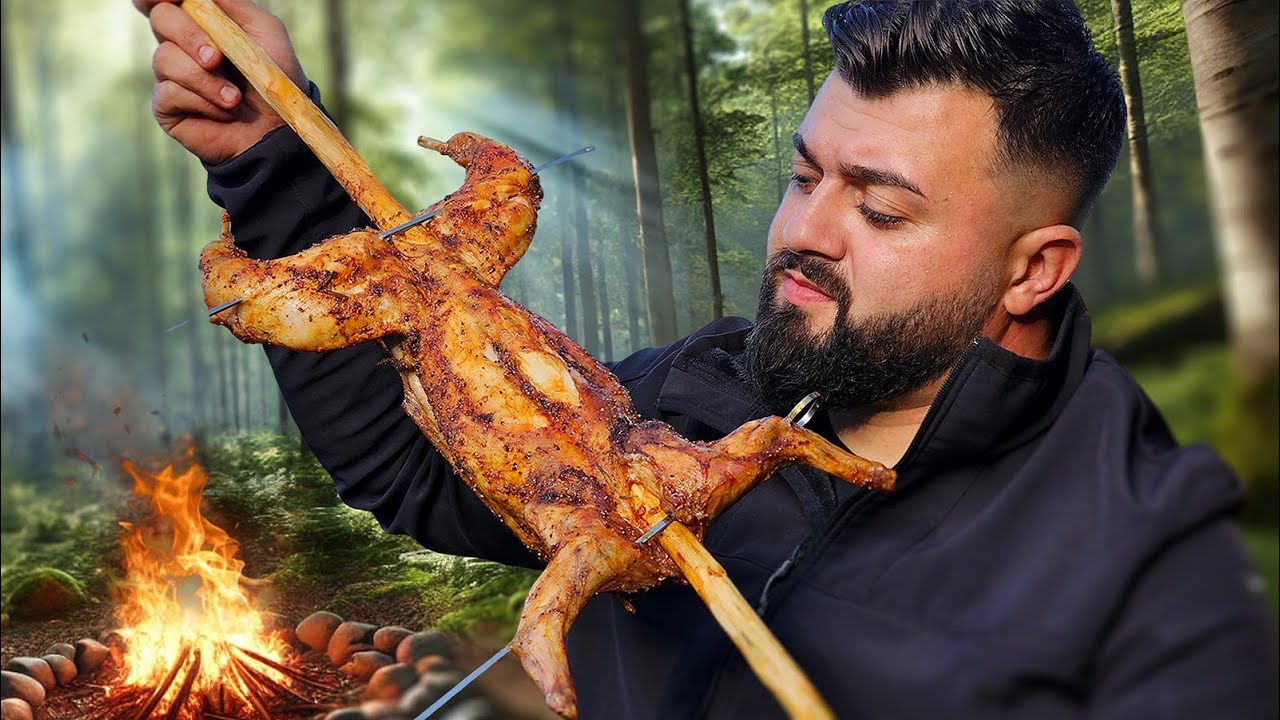Traditional Rabbit Cooking Over Open Fire | Wilderness Cooking Basics ...