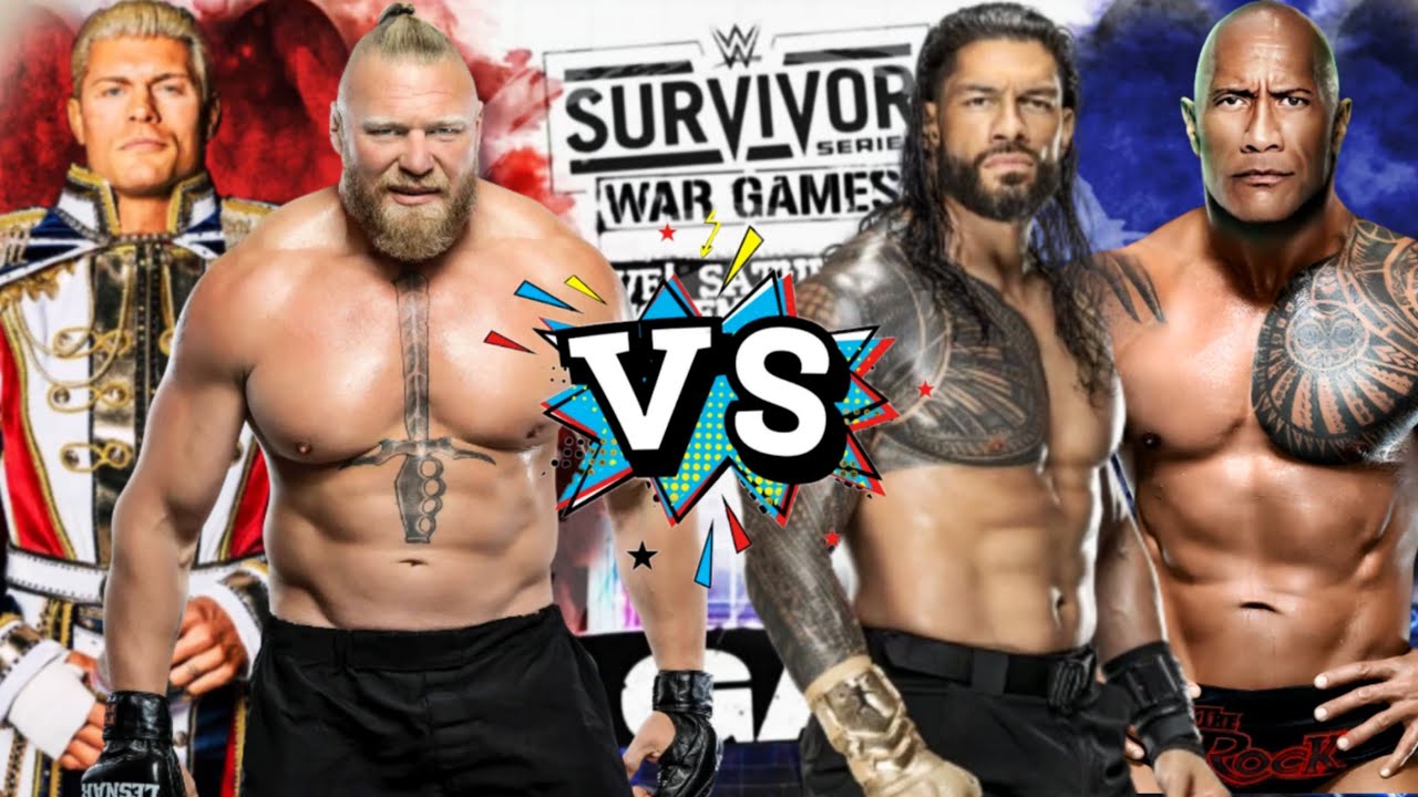 TEAM BROCK LESNAR CODY RHODES VS TEAM THE ROCK ROMAN REIGNS WWE 2K23 ...