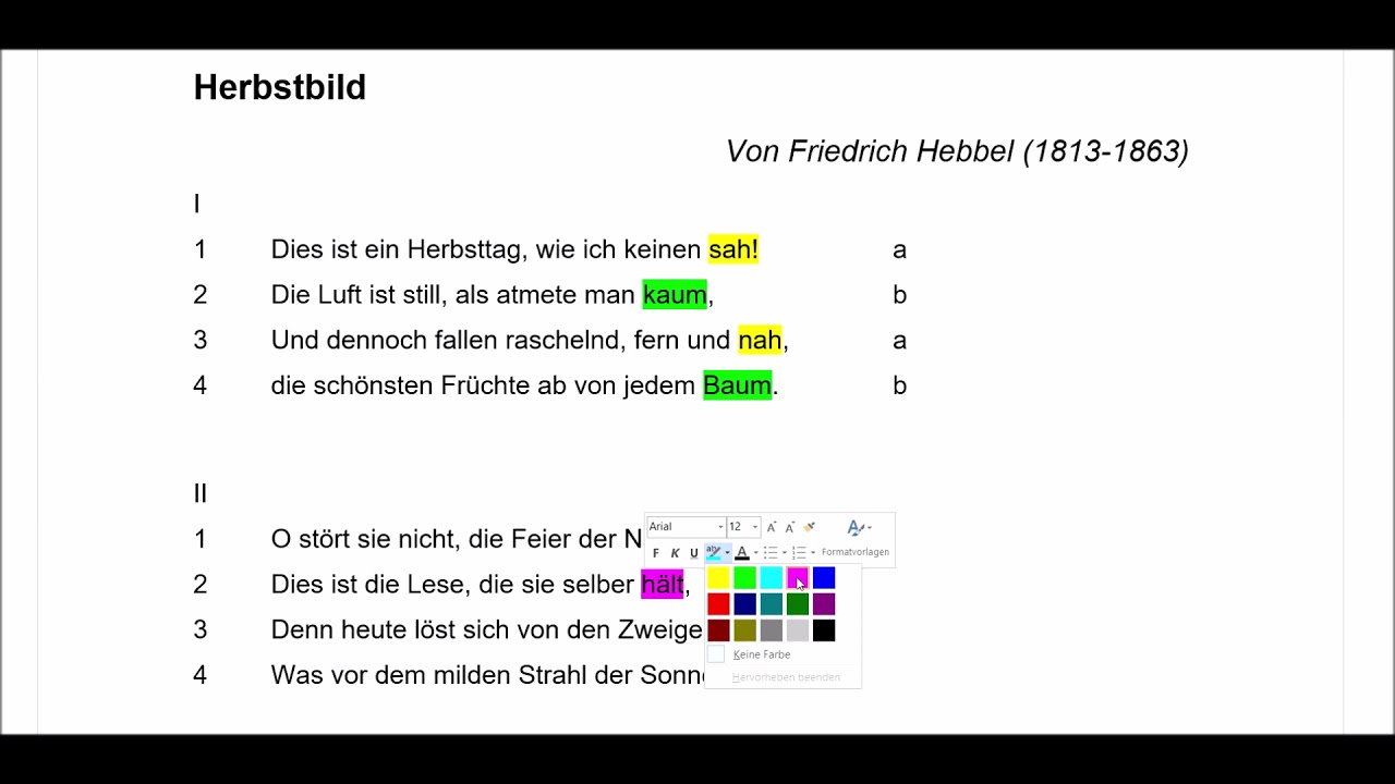 01 Die äußere Form eines Gedichtes untersuchen - YouTube