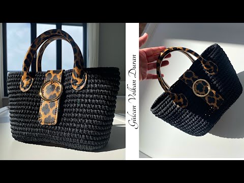 🐆LEOPAR DESENLİ ÖRGÜ ÇOK KOLAY ÇANTA YAPIMI