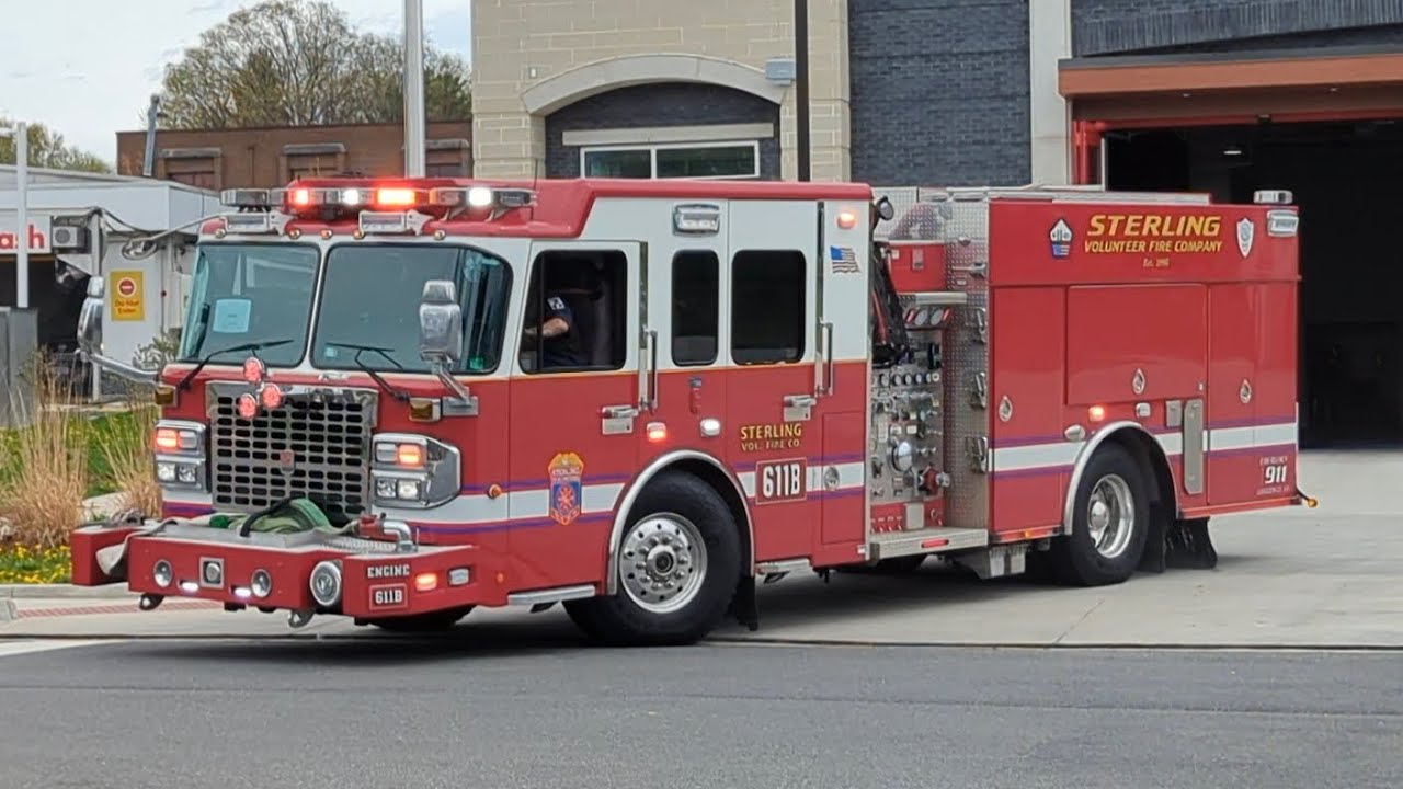 Sterling Volunteer Fire Company | Engine 611B Responding - 4/4/25 - YouTube