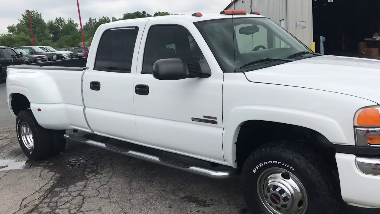 2005 GMC Sierra 3500 crew cab 4x4 slt Dually - duramax - leather ...