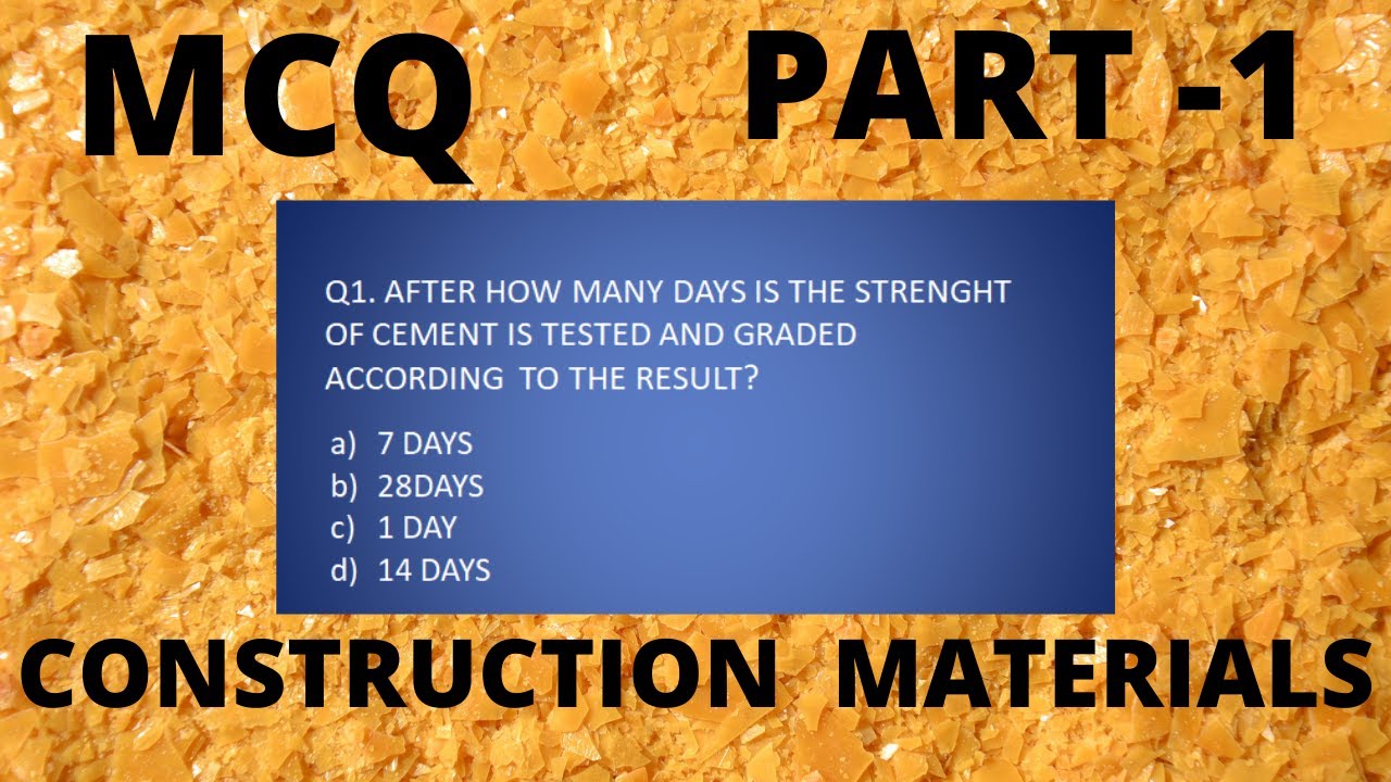 CONSTRUCTION MATERIALS MCQ |PART -1| - YouTube