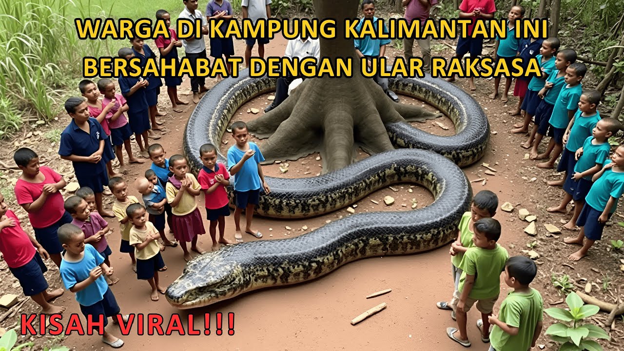 VIRAL!!! SEEKOR ULAR RAKSASA KALIMANTAN INI MENJADI PENJAGA DESA YANG ...