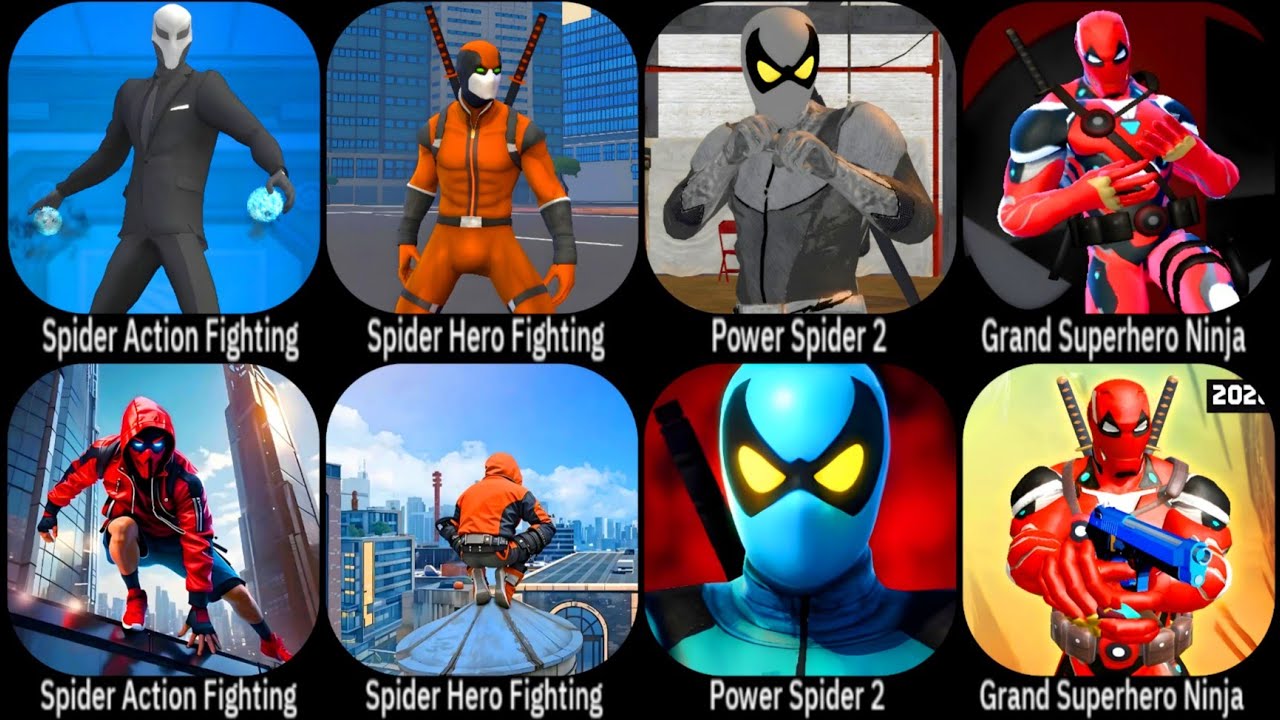 Top 4 Games - Spider Action Fighting, Spider Hero Fighting, Power ...