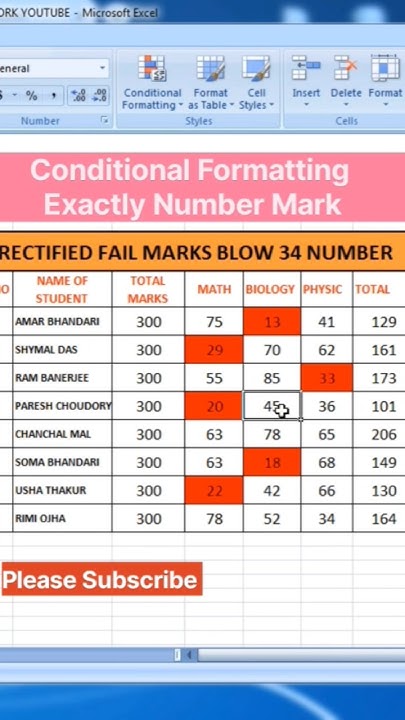 Conditional Formatting Number Mark as per requirement in excel - YouTube