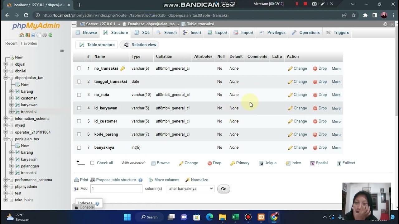 Membuat Database Penjualan Tas beserta Query SQL, Relasi, dan Contoh Operator pada PhpMyAdmin ...