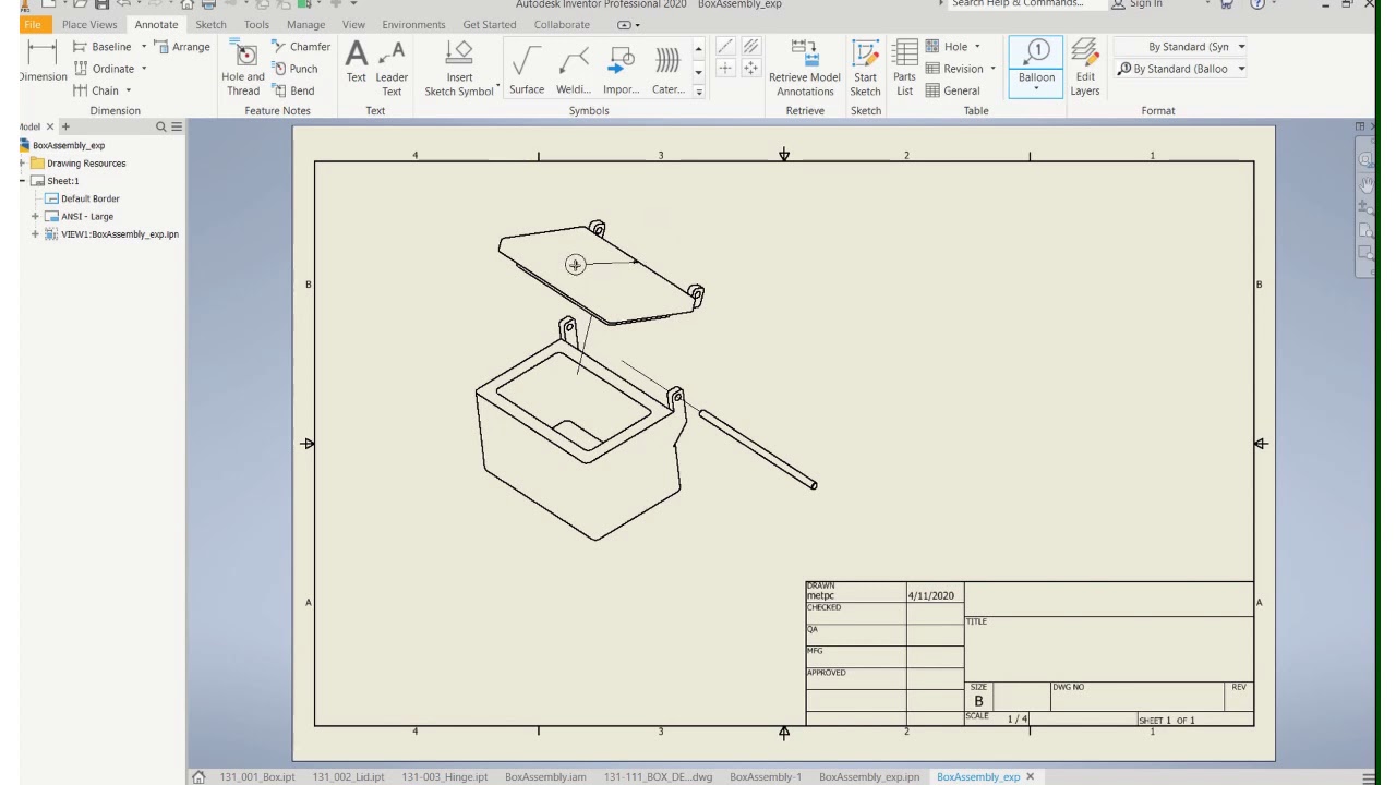 Inventor Demo Video - Simple Exploded Assembly of a Box - YouTube