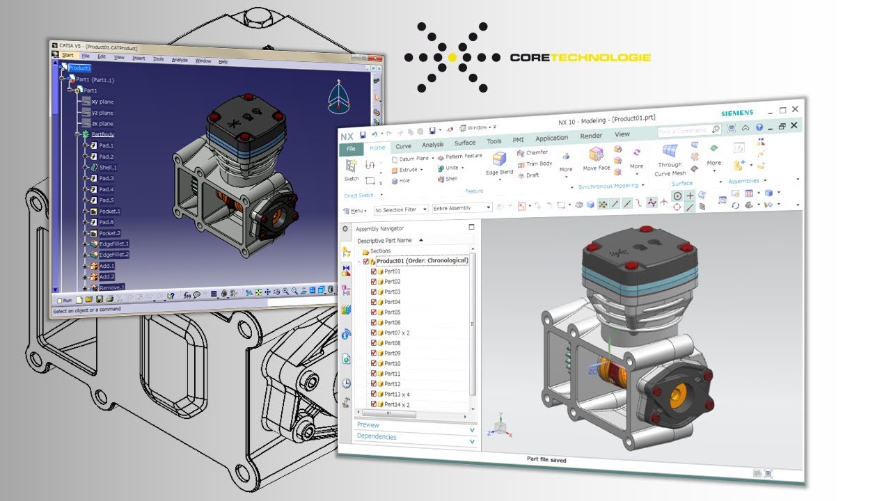 Catia Nx フィーチャー変換 | 3D_Evolution - YouTube