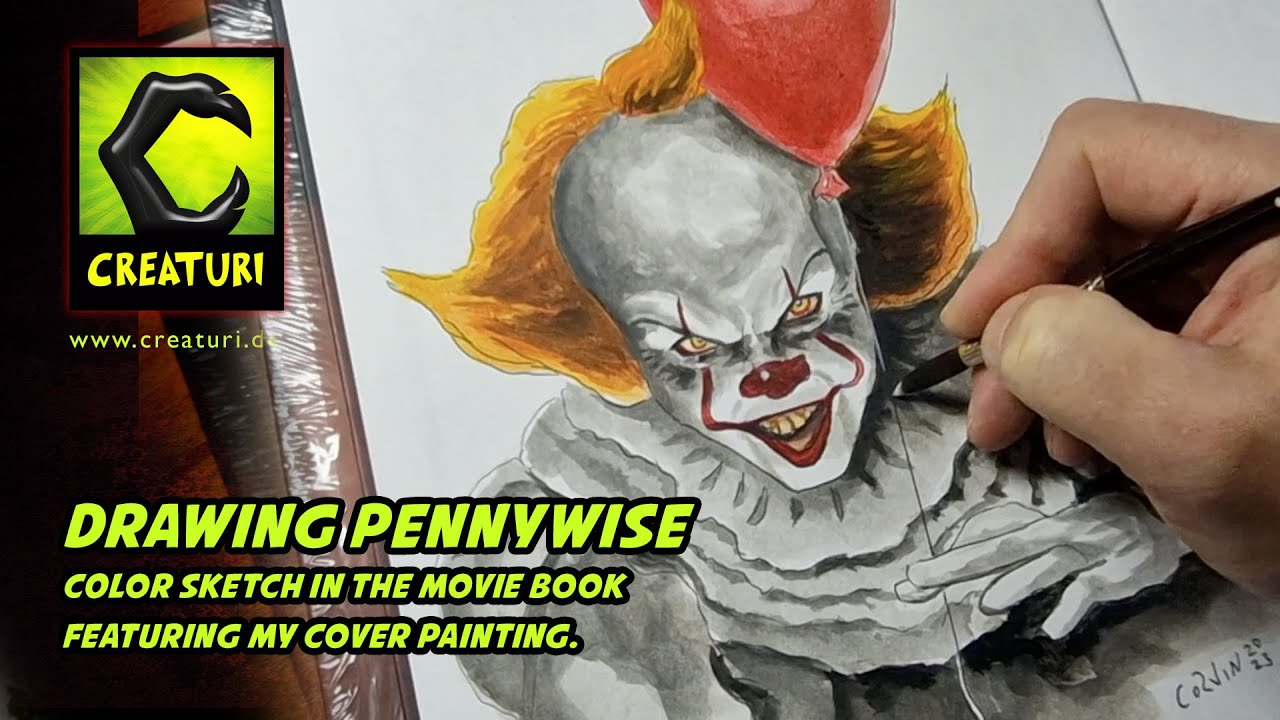 Pennywise acrylic paints sketch - YouTube