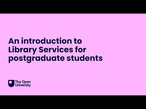 An introduction to Library Services for postgraduate students - YouTube