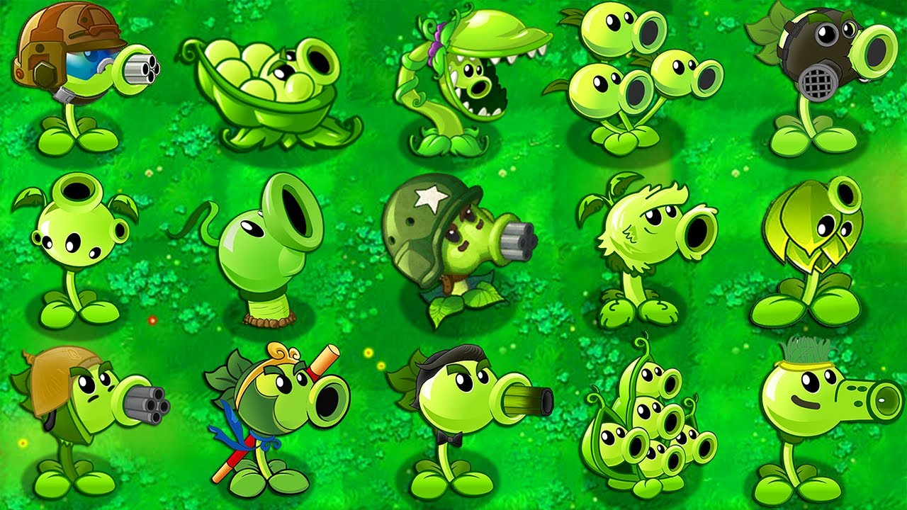 All Green PEA Plant Power-Up! vs All Gargantuar Zombies 2 - Plants vs ...