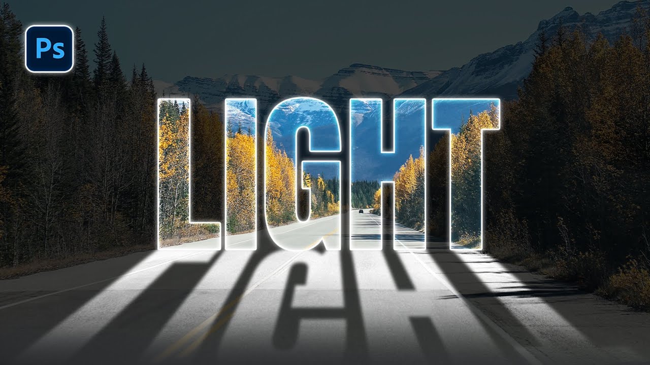 How to create light text effect in Photoshop - YouTube