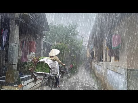 Super Heavy Rain & Strong Winds ⛈️ Continuous Thunderstorms for ...