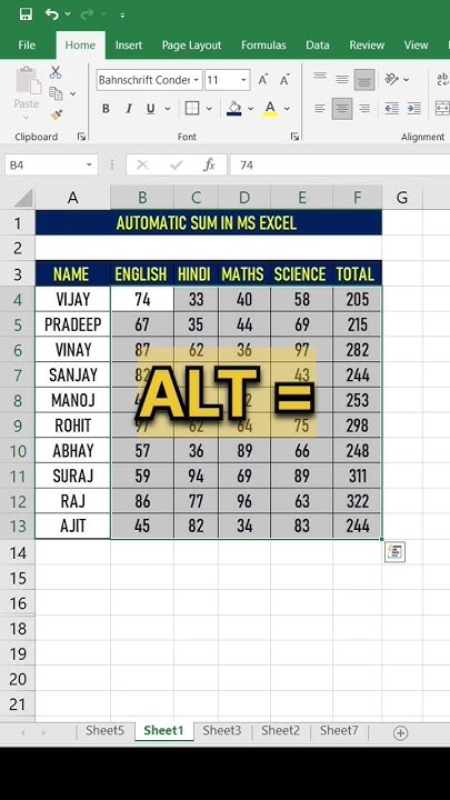 Automatic Sum In Excel 🤯 | #ytshorts #shorts #excel #137 - YouTube