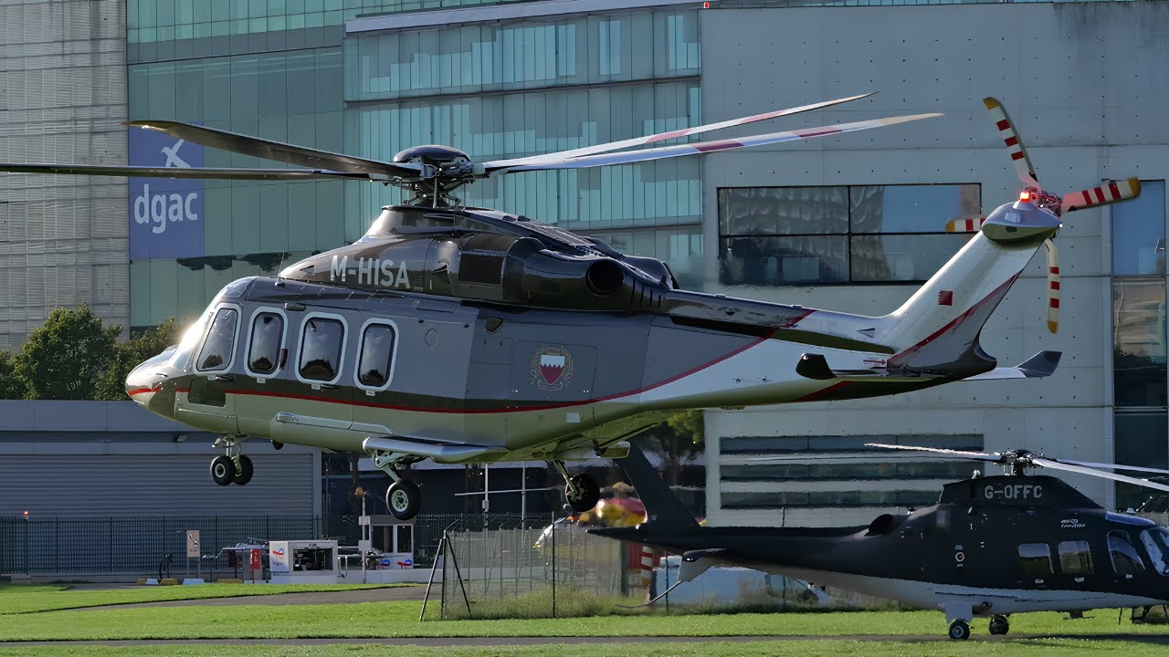 Leonardo AW139 Helicopter Landing and Takeoff - YouTube