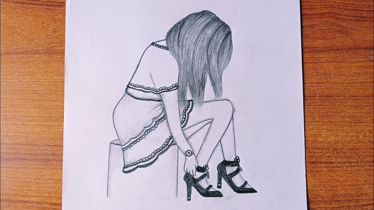 How to draw a beautiful girl step by step. easy pencil art. - YouTube