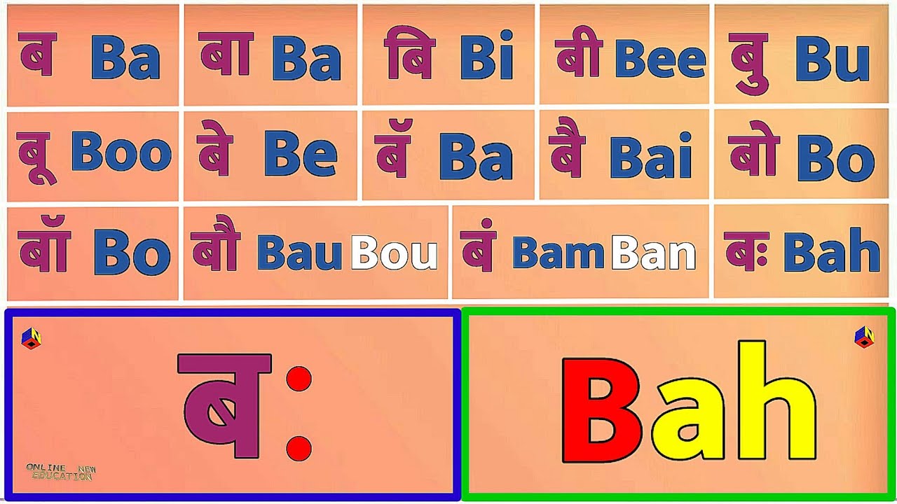 #ब | Barakhadi | Chaudakhadi | English | Marathi | चौदाखडी मराठी आणि ...