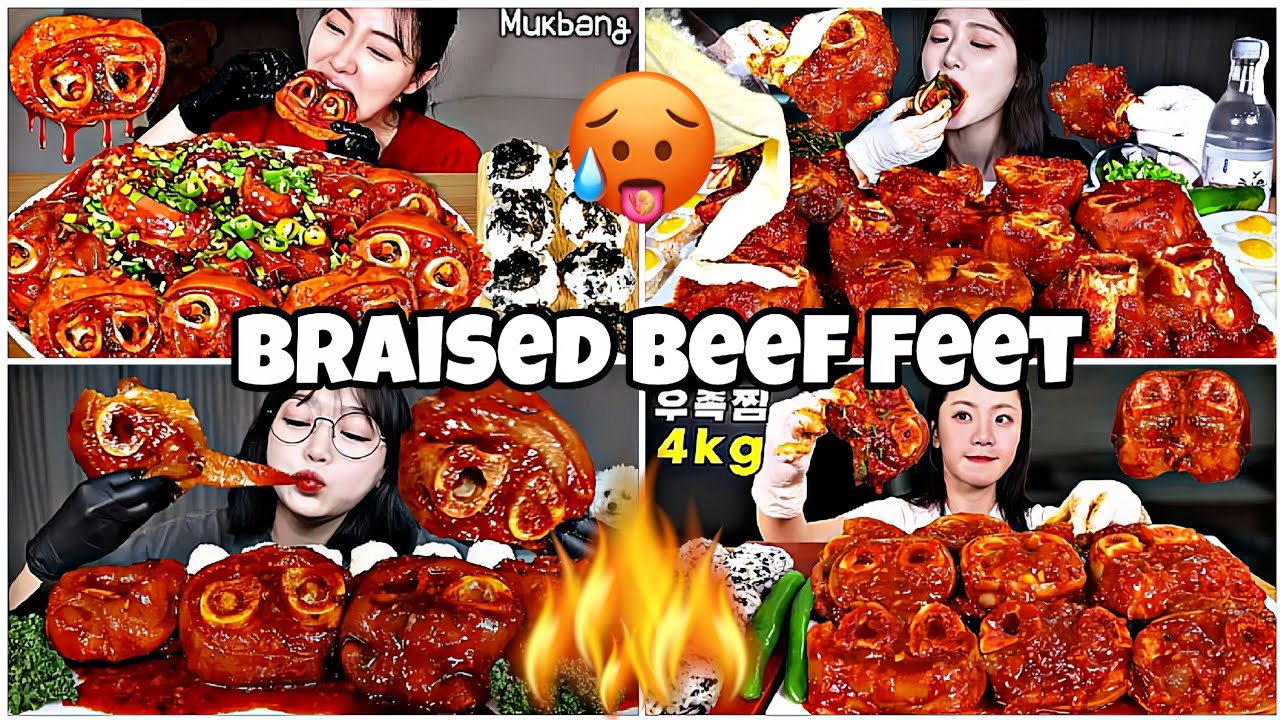 SPICY BRAISED BEEF FEET 🤤🔥 | Satisfying Big Bites | Mukbang Compilation ...