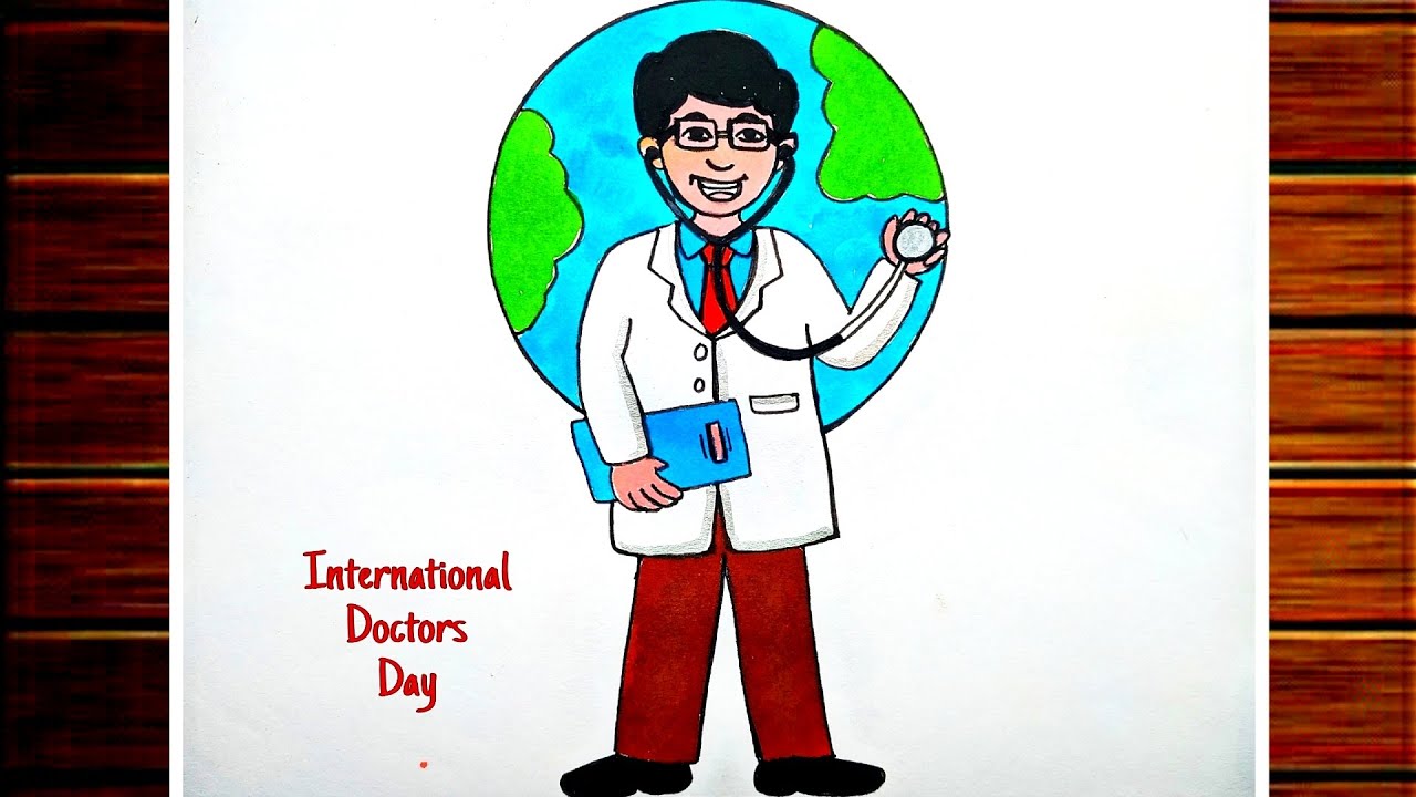 Doctor's Day Drawing Easy|National Doctor's Day Poster|How To Draw ...